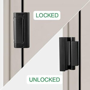 Home Security Door Lock Reinforcement - Child Proof Door Locks for Front Door Kids Safety with 3" Stop Withstand 800 lbs for Inward Swinging Inside Doors Flip Lock Deadbolt Latch Guard Patio Apartment