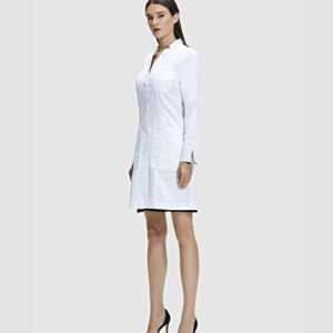 Dr. James Lab Coat Women, Tailored Fit, Fold Back Cuff, White, 35 inch Length (6)