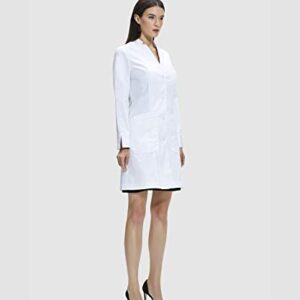 Dr. James Lab Coat Women, Tailored Fit, Fold Back Cuff, White, 35 inch Length (6)