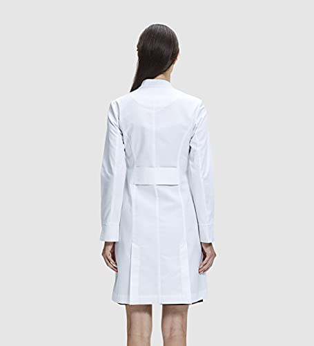 Dr. James Lab Coat Women, Tailored Fit, Fold Back Cuff, White, 35 inch Length (6)