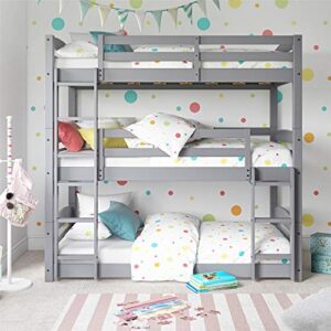 dhp phoenix triple bunk bed, gray