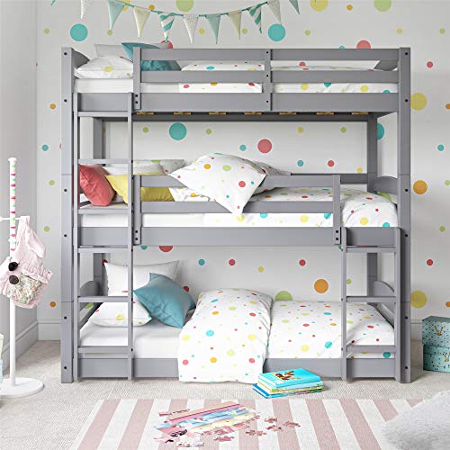 DHP Phoenix Triple Bunk Bed, Gray