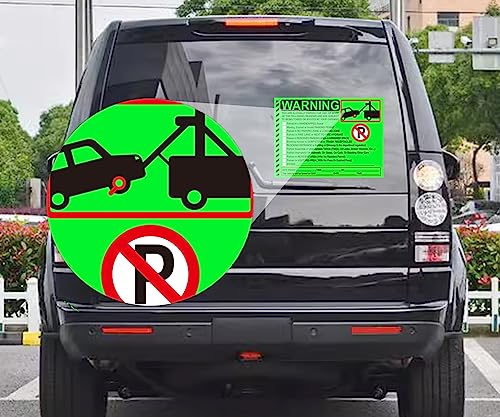 Parking Violation Stickers Notice Parking Violation Stickers Tow Warning You are Illegally Parked Multi Reasons 50 pcs Private Parking Warning Sticker for Car Window Fluorescent Green 5.5X7.5 inch