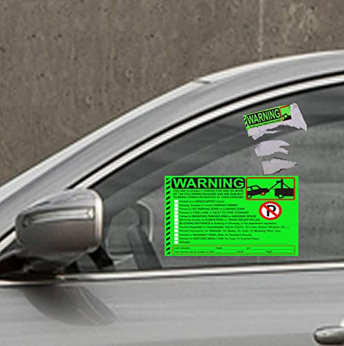 Parking Violation Stickers Notice Parking Violation Stickers Tow Warning You are Illegally Parked Multi Reasons 50 pcs Private Parking Warning Sticker for Car Window Fluorescent Green 5.5X7.5 inch