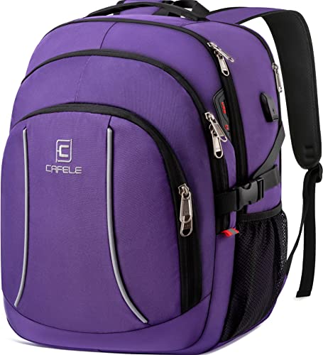 Travel Laptop Backpack,17.3 Inch Large Capacity College School Bookbags,RFID Anti Theft Pocket,Durable Water Resistant Backpacks Computer bagpack for Women Girls Teenagers Casual Daypack,Purple