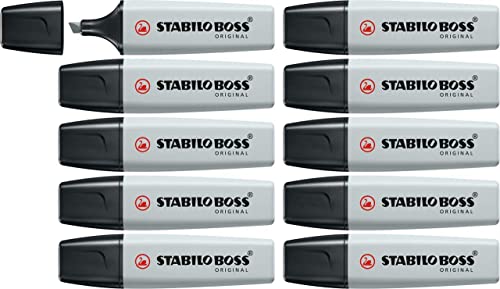 STABILO Highlighter BOSS ORIGINAL Pastel Box of 10 Dusty Grey