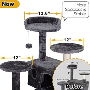 54in Cat Tree Tower for Indoor Cats Multi-Level Cat Condo Cat Bed Furniture with Scratching Post Kittens Activity Center