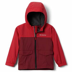 Columbia Big Boy's Rain-Zilla Jacket, Waterproof, Reflective Outerwear, red jasper/mountain Red, Medium