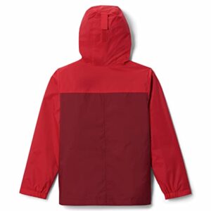 Columbia Big Boy's Rain-Zilla Jacket, Waterproof, Reflective Outerwear, red jasper/mountain Red, Medium