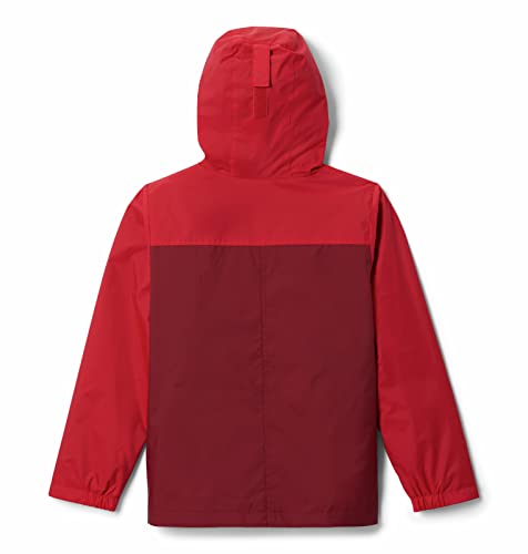 Columbia Big Boy's Rain-Zilla Jacket, Waterproof, Reflective Outerwear, red jasper/mountain Red, Medium