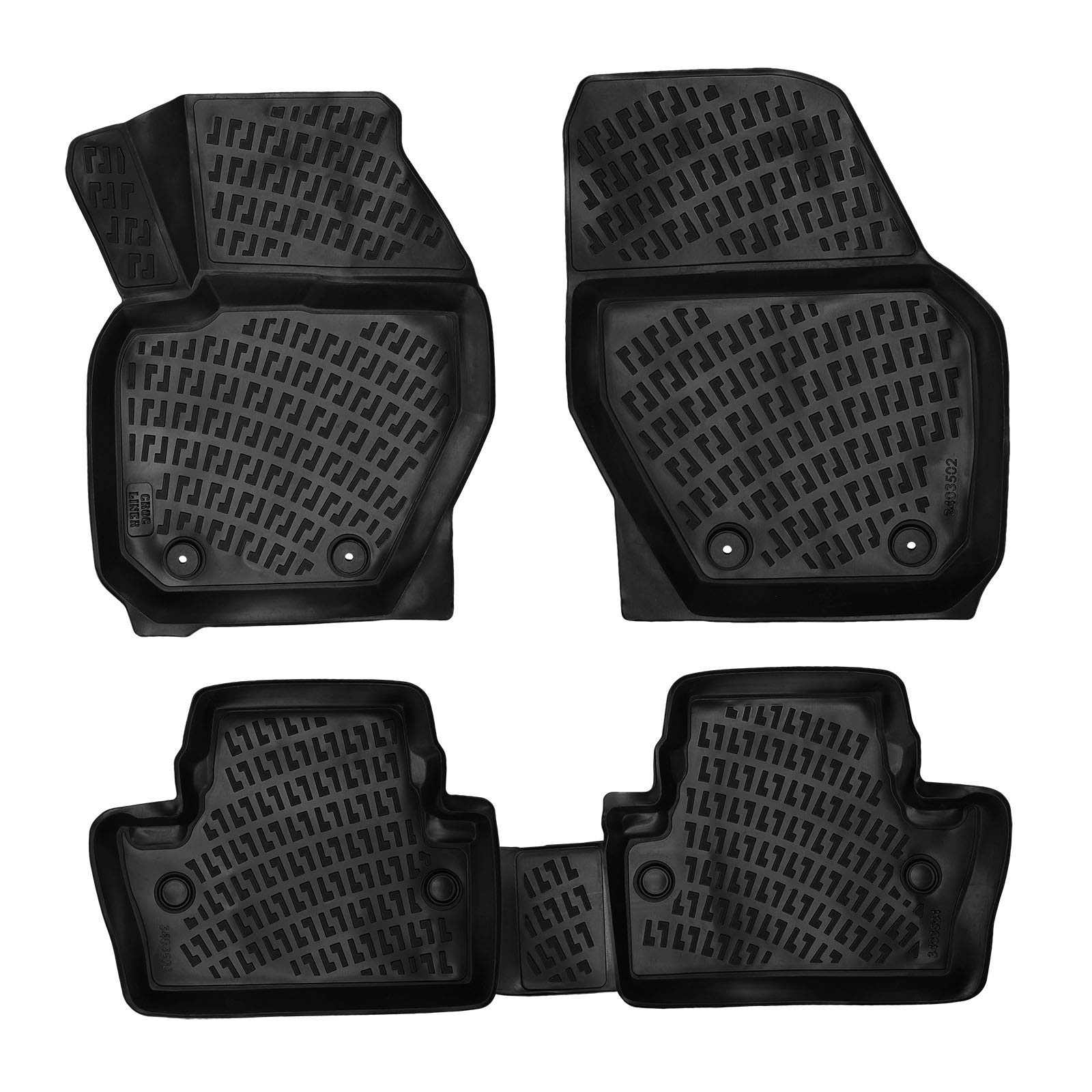 Croc Liner Floor Mats Front and Rear All Weather Custom Fit Floor Liner Compatible with Volvo S60 / 2011-2018 (Volvo S60 / 2011-2018 (not Compatible with Inscription Models)