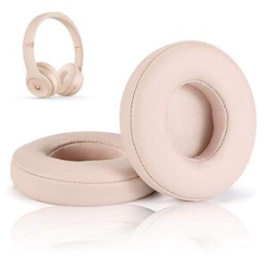 Replacement Earpad Cover, Ear Cushion Pads Compatible with Solo 2.0 3.0 Wireless Headphones by Dr. Dre 1 Pair (Light Pink)