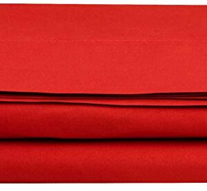 Elegant Comfort Premium Hotel Quality 1-Piece Flat Sheet, Luxury and Softest 1500 Thread Count Egyptian Quality Bedding Flat Sheet, Wrinkle-Free, Stain-Resistant, Queen, Red