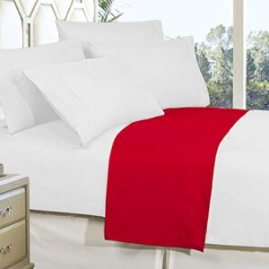 Elegant Comfort Premium Hotel Quality 1-Piece Flat Sheet, Luxury and Softest 1500 Thread Count Egyptian Quality Bedding Flat Sheet, Wrinkle-Free, Stain-Resistant, Queen, Red