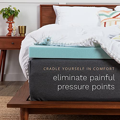 ViscoSoft Memory Foam Mattress Topper Cal King - Made in USA 3 Inch Reflex Gel Mattress Pad CertiPUR-US Certified Blue