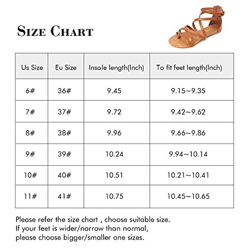 Luffymomo Women's Gladiator Strap Sandals Flat Fisherman Thong Cross Strappy Sandals（8 M US BROWN）