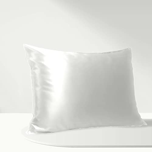 MYK 100% Pure Natural Mulberry Silk Pillowcase, 25 Momme One Side for Hair and Skin Care (King, Ivory White)…