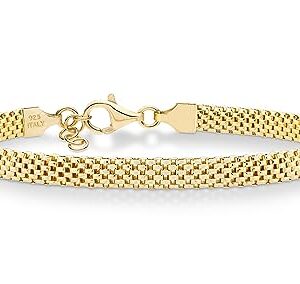 Miabella 18K Gold Over Sterling Silver Italian 5mm Mesh Link Chain Bracelet for Women, 925 Made in Italy (Length 6.5 Inches (X-Small))