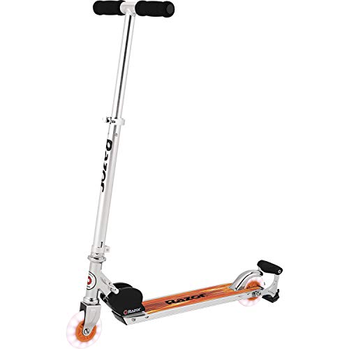 Razor Spark Ultra Kick Scooter for Kids Ages 8+ - Ultra Bright LED Wheels, Rear-fender brake, Adjustable Handlebars, For Riders up to 143 lbs