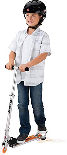 Razor Spark Ultra Kick Scooter for Kids Ages 8+ - Ultra Bright LED Wheels, Rear-fender brake, Adjustable Handlebars, For Riders up to 143 lbs