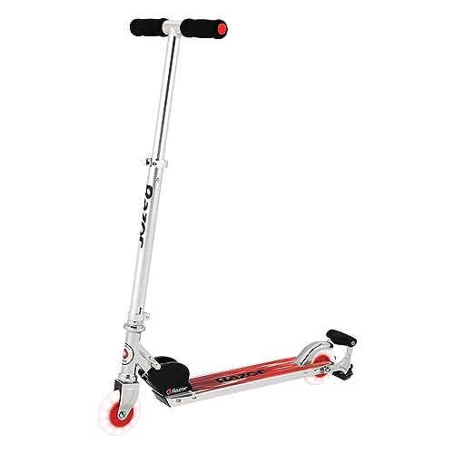 Razor Spark Ultra Kick Scooter for Kids Ages 8+ - Ultra Bright LED Wheels, Rear-fender brake, Adjustable Handlebars, For Riders up to 143 lbs