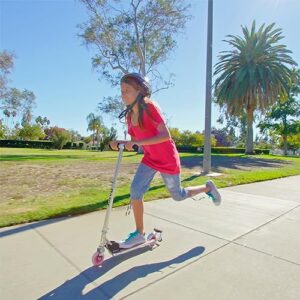 Razor Spark Ultra Kick Scooter for Kids Ages 8+ - Ultra Bright LED Wheels, Rear-fender brake, Adjustable Handlebars, For Riders up to 143 lbs