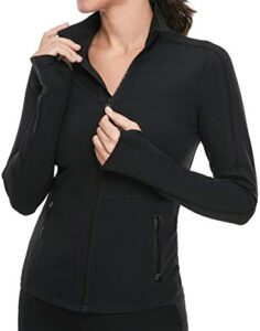 vutru women's workout yoga jacket full zip running track jacket