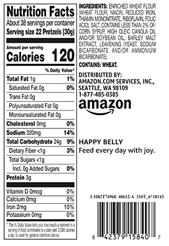 Amazon Brand - Happy Belly Mini Twist Pretzels, 2.5 Pound (Pack of 1)