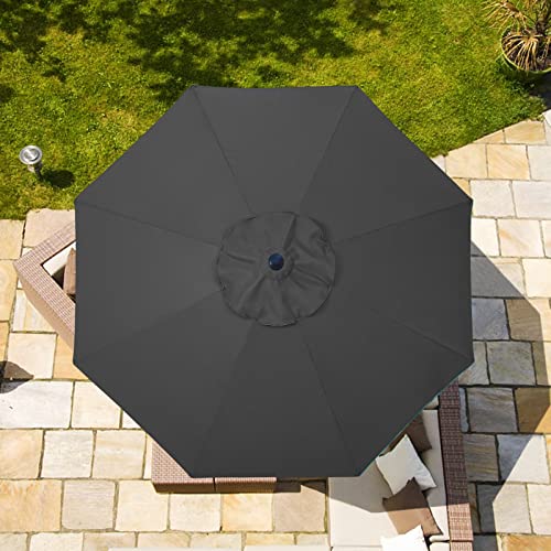 ABCCANOPY 9ft Outdoor Umbrella Replacement Top Suit 8 Ribs (Dark Gray)