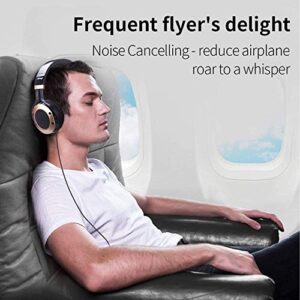 MONODEAL Active Noise Cancelling Headphones with Microphone and Airplane Adapter, Folding and Lightweight Travel Headsets, Hi-Fi Deep Bass Wired Headphones with Carrying Case