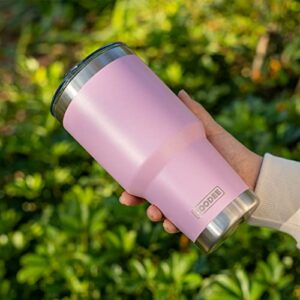 koodee 30 oz Tumbler with Lid and Straw Stainless Steel Double Wall Vacuum Insulated Travel Coffee Mug Cup with Handle, Spill Proof (30 oz Purple Pink)