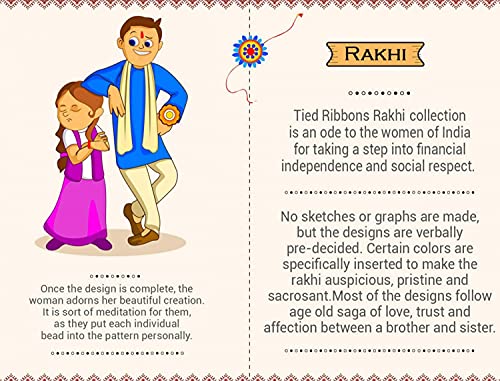 TIED RIBBONS Rakhi for Brother Set of 2 Rakhi Set | Greeting Card | Roli Chawal Packet - Raksha bandhan Rakhi Bracelet for Brother Rakhi for Bhaiya | Bro Rakhi Thread | Bhai Rakhi Gifts for Brother