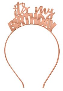 rhinestonesash birthday tiara rose gold - it's my birthday tiara headband - birthday party decorations, hair accessories- hdbd(itmybd) rg