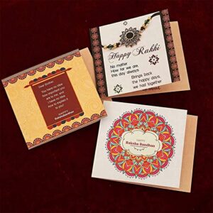 TIED RIBBONS Rakhi for Brother with Gift | Rakhi Set of 2 | Rakhi Card | Roli Chawal Tika - Rakhi Thread | Raksha bandhan Rakhi Bracelet for Brother | Bhai Rakhi Gifts for Brother