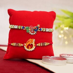 TIED RIBBONS Rakhi for Brother with Gift | Rakhi Set of 2 | Rakhi Card | Roli Chawal Tika - Rakhi Thread | Raksha bandhan Rakhi Bracelet for Brother | Bhai Rakhi Gifts for Brother