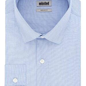 Unlisted by Kenneth Cole mens Regular Fit Checks and Stripes (Patterned) Dress Shirt, Blue, 18 -18.5 Neck 36 -37 Sleeve XX-Large US