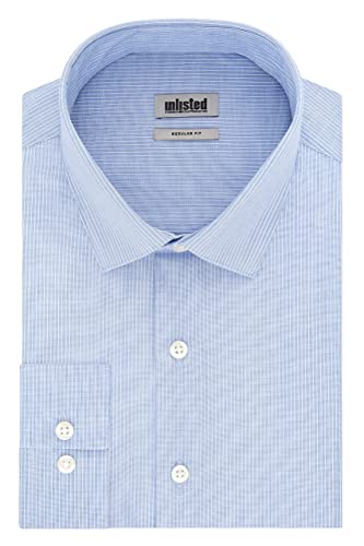 Unlisted by Kenneth Cole mens Regular Fit Checks and Stripes (Patterned) Dress Shirt, Blue, 18 -18.5 Neck 36 -37 Sleeve XX-Large US