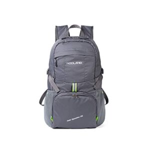 sharkborough nodland lightweight backpack, 35l foldable hiking daypack gray