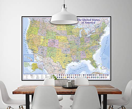 XXL USA Map Premium Poster Giant America Map with all States 55" x 39" MAPS IN MINUTESÙ (55"x39")