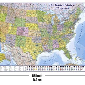 XXL USA Map Premium Poster Giant America Map with all States 55" x 39" MAPS IN MINUTESÙ (55"x39")