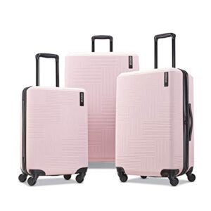 american tourister stratum xlt expandable hardside luggage with spinner wheels, pink blush, 3-piece set (20/24/28)