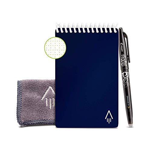 Rocketbook Smart Reusable Notebook - Dotted Grid Eco-Friendly Notebook & 1 Microfiber Cloth Included - Midnight Blue Cover, Mini Size (3.5" x 5.5") & Pen/Pencil Holder (Pen Station)