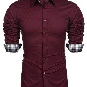 COOFANDY Mens Shirt Business Dress Slim Fit Casual Button Down