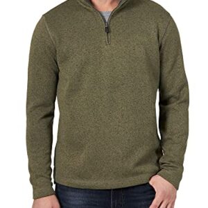 Wrangler Authentics Men's Long Sleeve Fleece Quarter-Zip, Olive Night, XX-Large