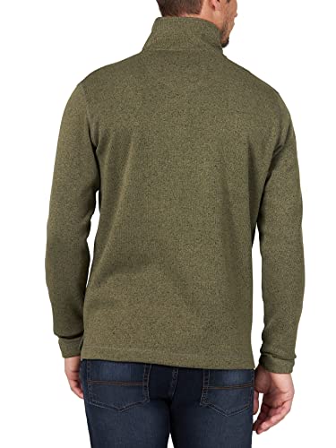 Wrangler Authentics Men's Long Sleeve Fleece Quarter-Zip, Olive Night, XX-Large