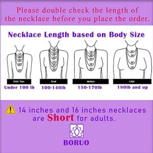 BORUO 925 Sterling Silver Cable Chain Necklace, 1mm Solid Italian Nickel-Free Lobster Claw Clasp 18 Inch