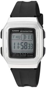 casio f-201wam-7avcf men's classic quartz resin strap, black, 19 casual watch (model: f-201wam-7avcf), black/silver