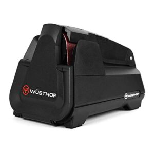 wusthof electric knife sharpener – easy edge sharpener for kitchen knives – black