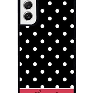 Polka Dot Black White Red Personalized Black Rubber Phone Case Compatible With Samsung Galaxy S23 S23+ Ultra S22 S22+ S21 S21FE S21+ S20FE S20+ S20 Note 20 S10 S10+ S10e