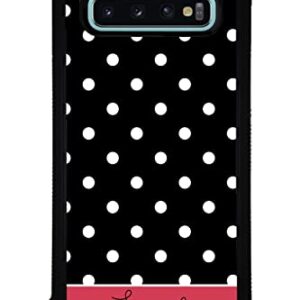 Polka Dot Black White Red Personalized Black Rubber Phone Case Compatible With Samsung Galaxy S23 S23+ Ultra S22 S22+ S21 S21FE S21+ S20FE S20+ S20 Note 20 S10 S10+ S10e